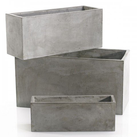 Newport Rectangular Concrete Planter | MOSS MANOR