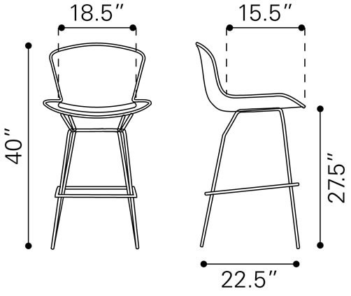 Chrome Wire Bar Chair | MOSS MANOR: A Design House