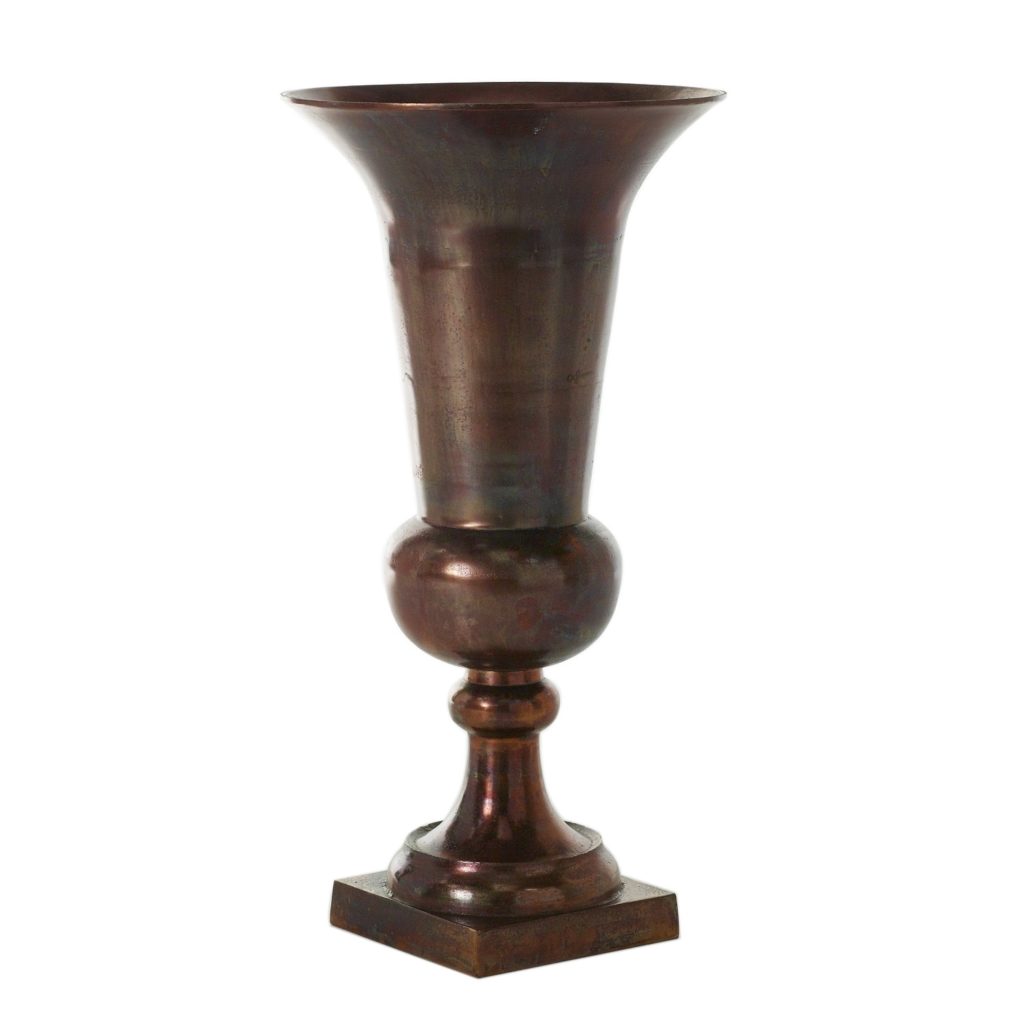 Austere Oversized Metal Urn - Moss Manor