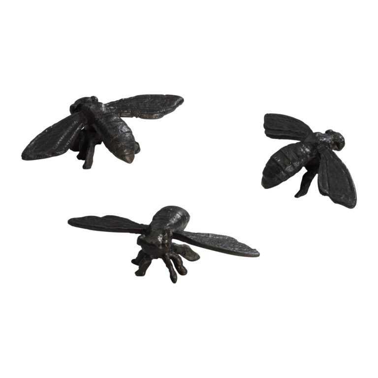 Iron Bee Sculpture, Three Piece Set - Discontinued - Moss Manor